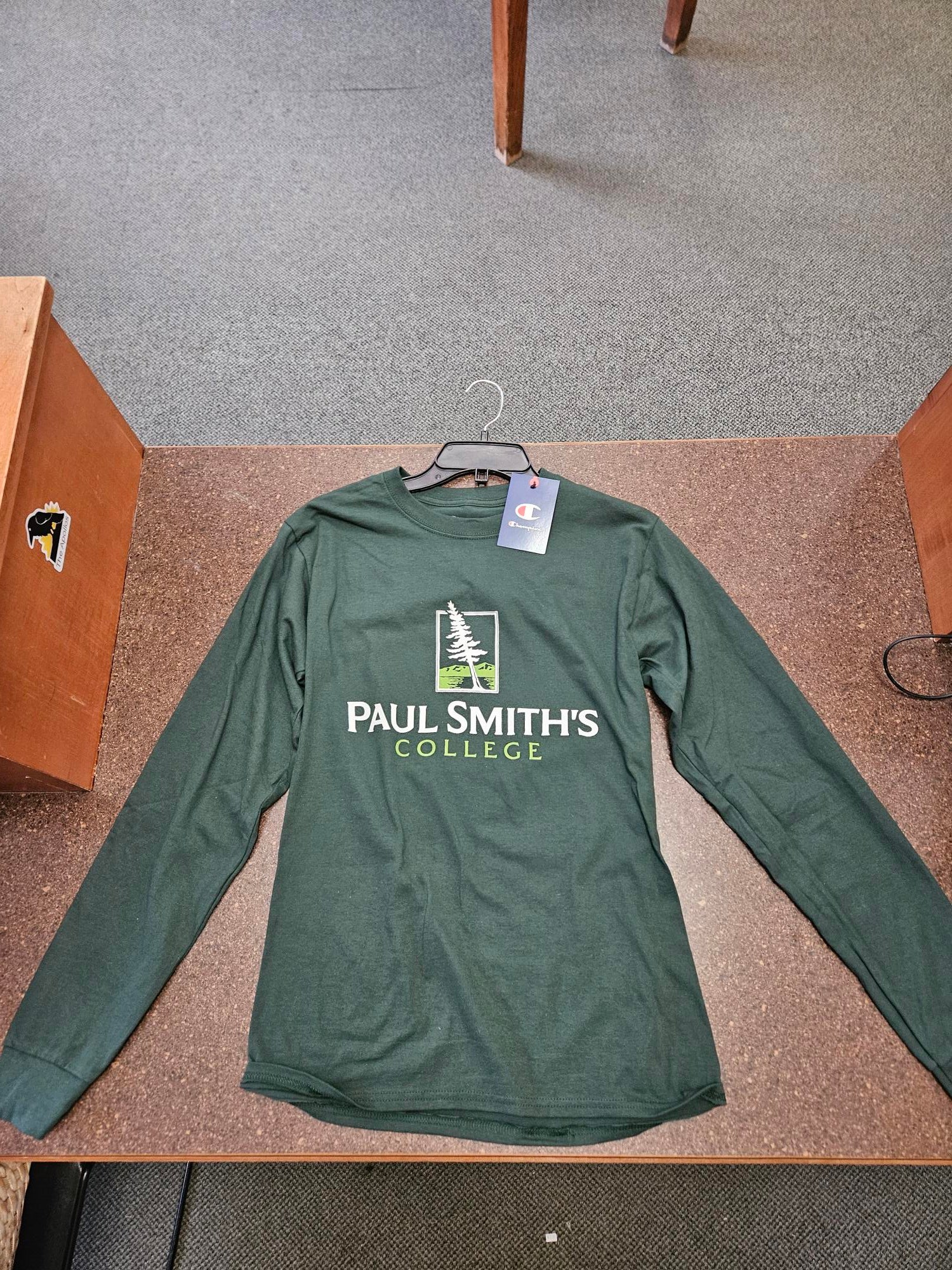 Champion PSC Long Sleeve Tee - Dark Green | Paul Smith's College Mercantile